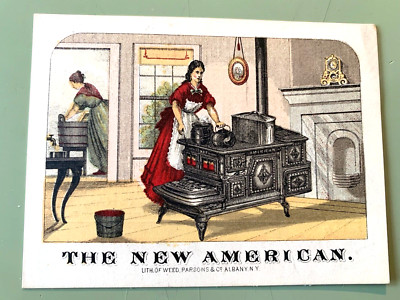 1874 New American Stove Trade Card - Naughright & Bartles - German ...