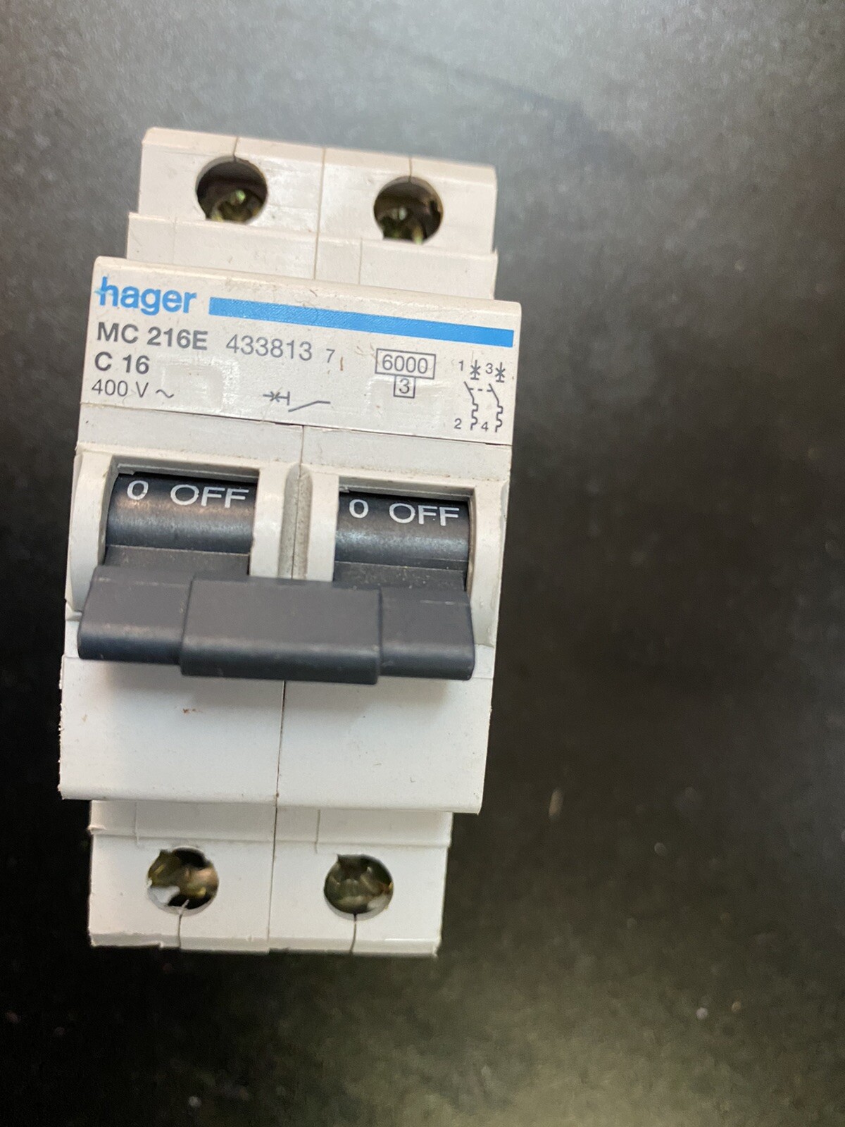 Hager Circuit Breaker MC 216E C16 2P 400V | eBay