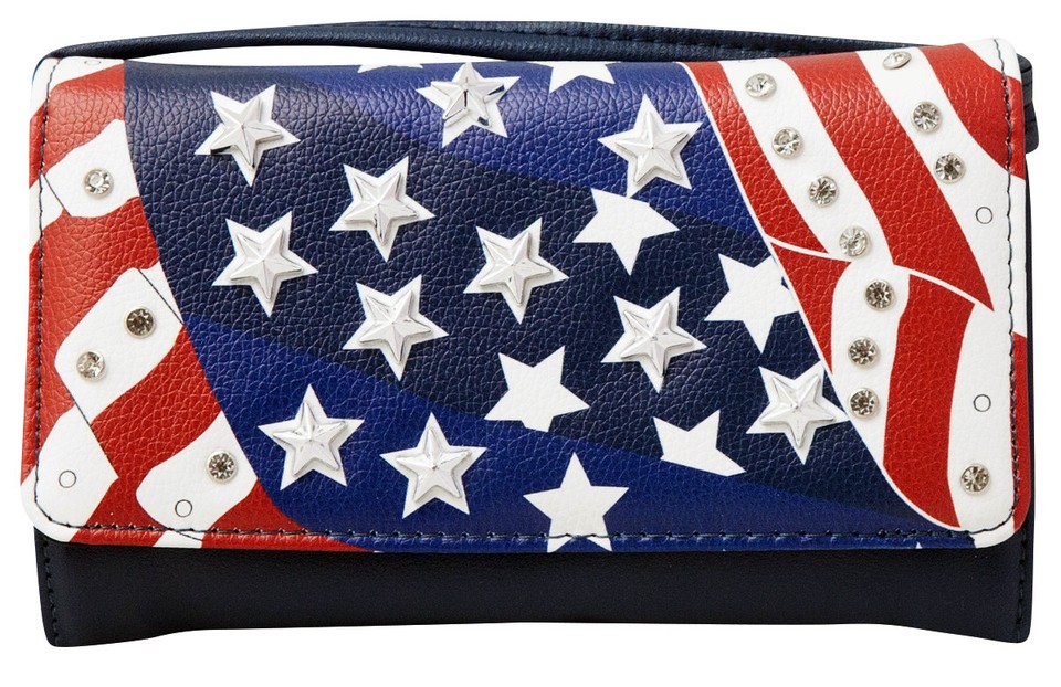 USA American Flag Purse Stars Stripes Western Patriotic Handbag Wallet ...