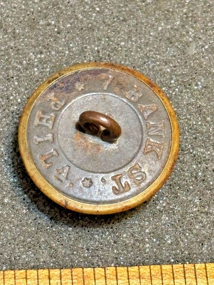 Civil War Veteran GAR Uniform Button Domed Brass 7 Bank Street ...