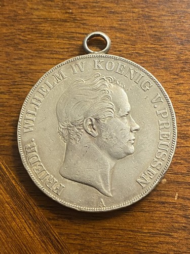 2 Thalers / 3½ Gulden, Frederick William IV Coin Pendant 1844 Prussian ...