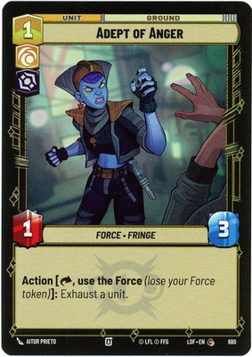 Adept of Anger (Foil) 680 - Legends of the Force - Star Wars Unlimited ...
