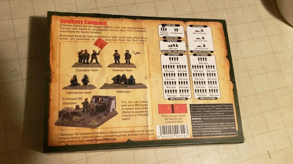 Flames Of War Russian Strelkovy Company | eBay