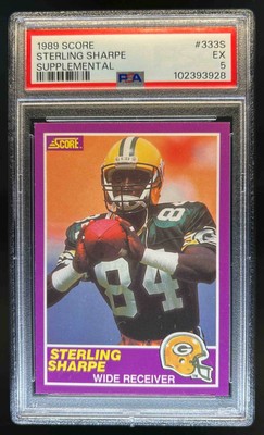 1989 Score Supplemental Sterling Sharpe Rookie RC #333S Packers PSA 5 ...