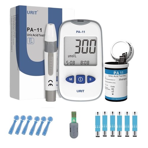 URIT Uric Acid Meter Test Kit Uric Acid Monitor 25pcs strips 25pcs ...
