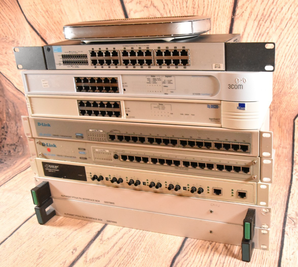 Job Lot Network Equipment Switches Hubs Modem ALPHASAT D-Link 3Com HP ...