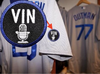 Vin Scully Memorial PATCH - LA DODGERS Los Angeles Microphone Iron on ...
