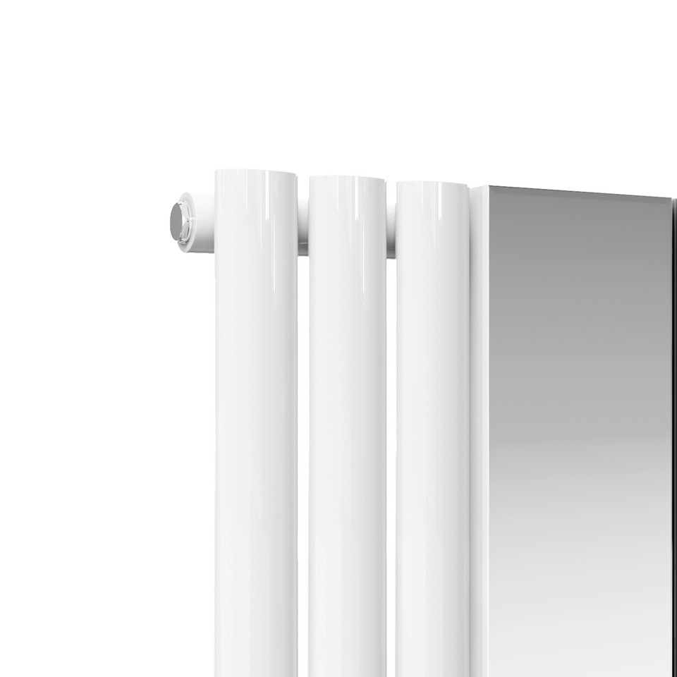 Designer Vertical Radiator Mirror Oval Column Panel White Anthracite ...