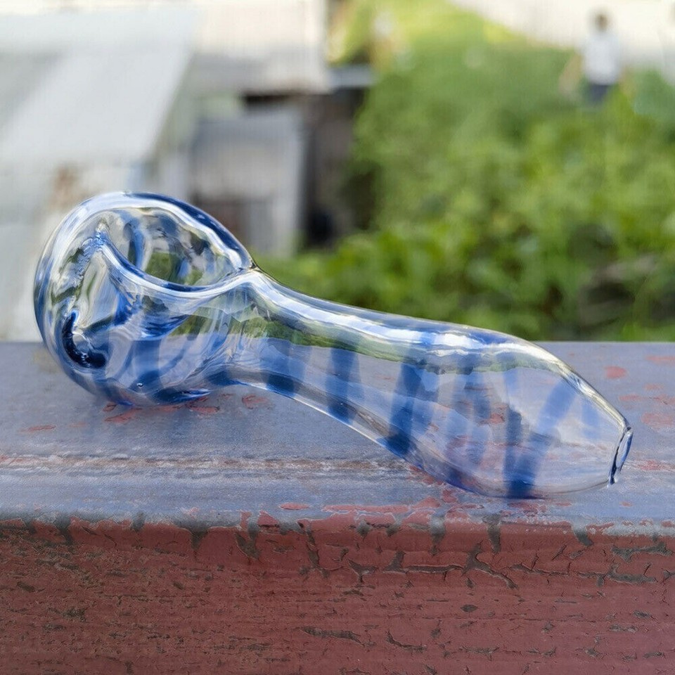 4 inch Blue Smoking Pipe Bowl Hand Pipes Glass Spoon Pipe Bowl ...