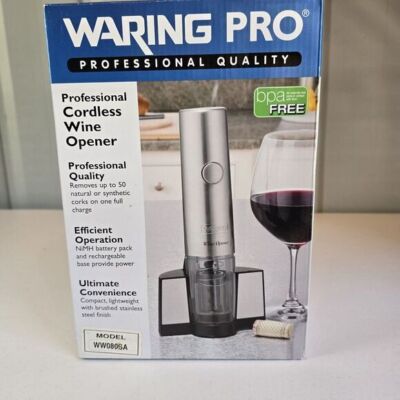 Waring Pro Professional Cordless Wine Opener Model W040 All Accessories ...