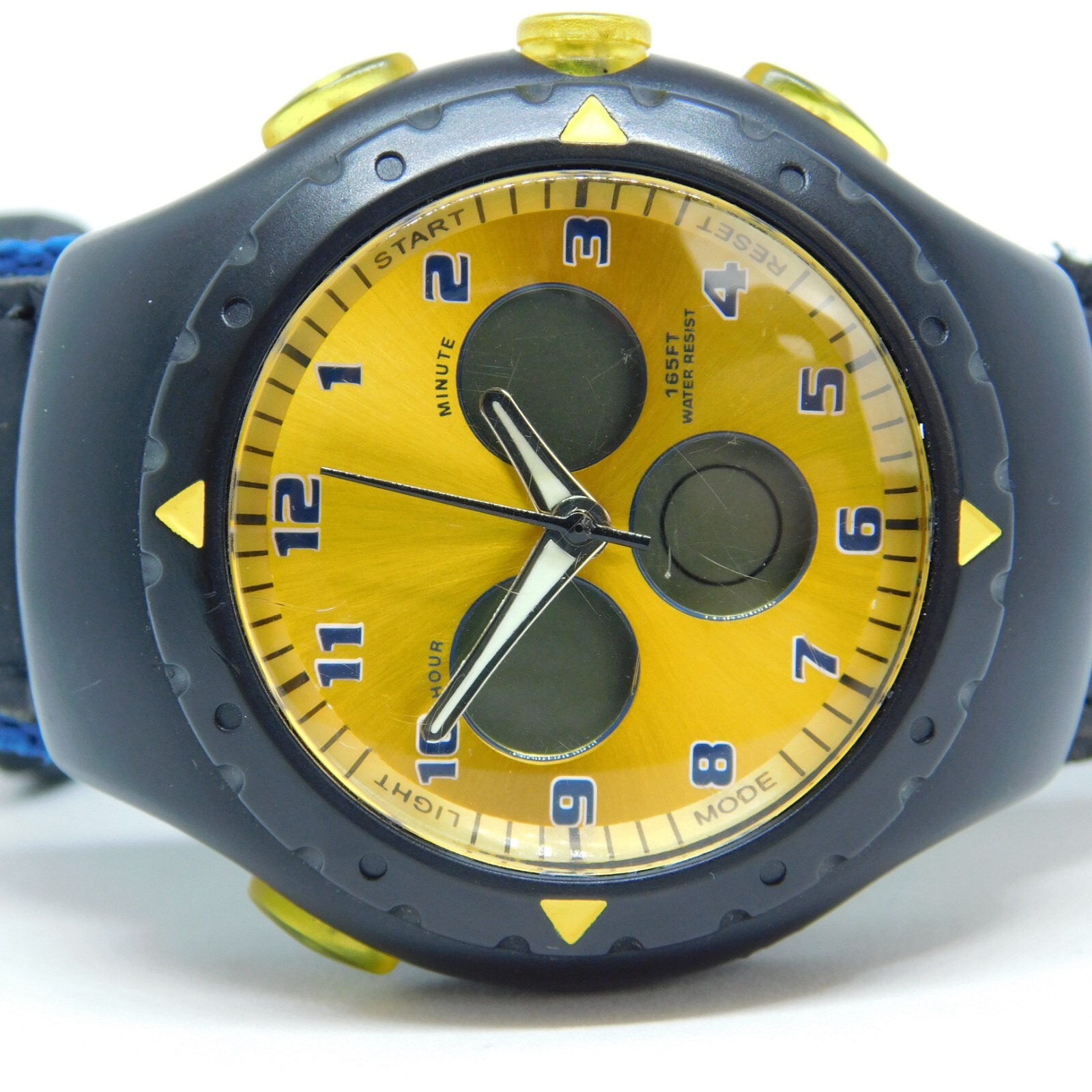 Alarm Chrono Nylon Band Quartz Analog Digital Men's Watch New Battery ...