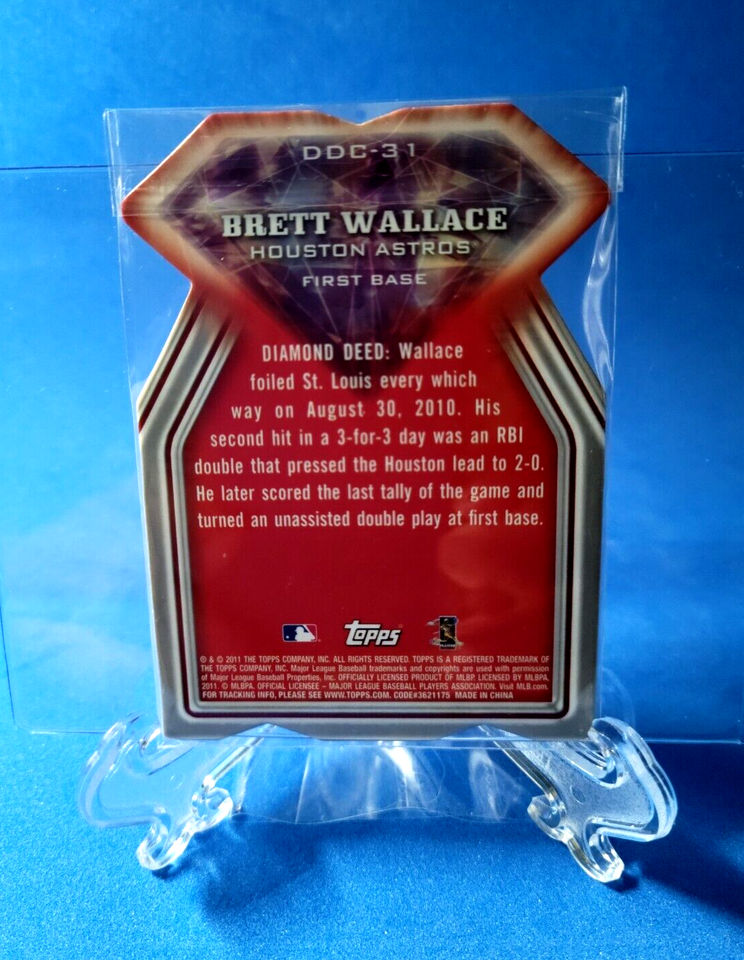Brett Wallace 2011 Topps *Diamond Deeds Cut* Collectible MLB Card DDC ...