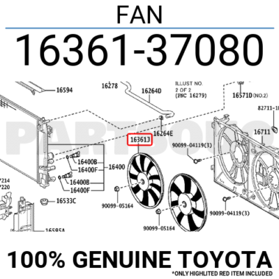 1636137080 Genuine Toyota FAN 16361-37080 | eBay