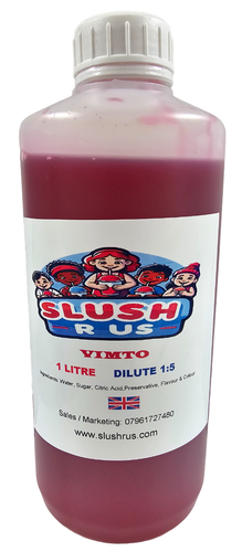 4 x 1 litre GLYCEROL FREE (VIMTO AND LEMON SHERBET) Flavoured SLUSH ...