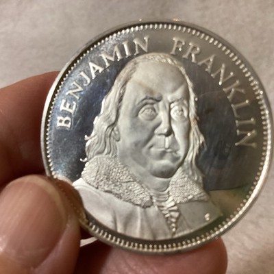 1971 Gallery of Great American Benjamin Franklin Sterling Silver ...