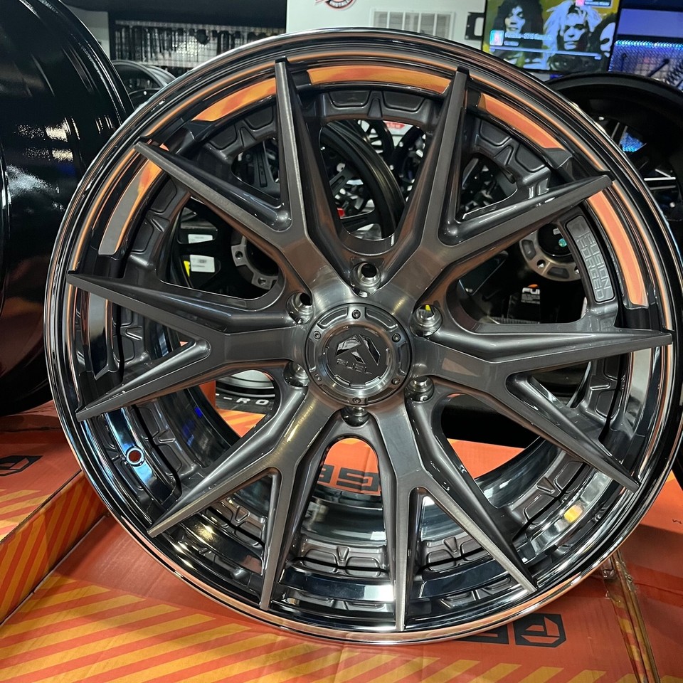 (4) New Fuel FC402 Catalyst 22" Gloss Brushed 22x10 6x5.5 Wheels Rims ...
