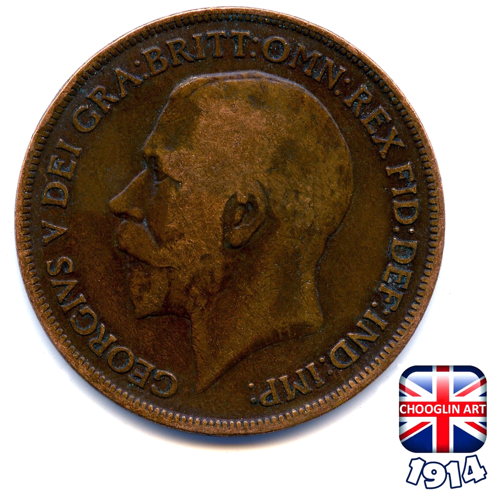 A BRITISH 1914 GEORGE V ONE PENNY 1d coin, 111 Years Old! | eBay
