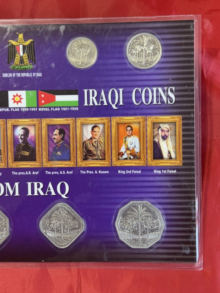 Vintage Iraqi 8 Coins 5 Fils - 1 Dinar Set Souvenir, Saddam Hussein Era ...
