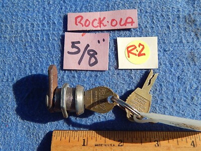 1939-1940 Rock-ola Lock & Key 5/8 inch - Bell Lock 27 RO 80 with 2 keys ...