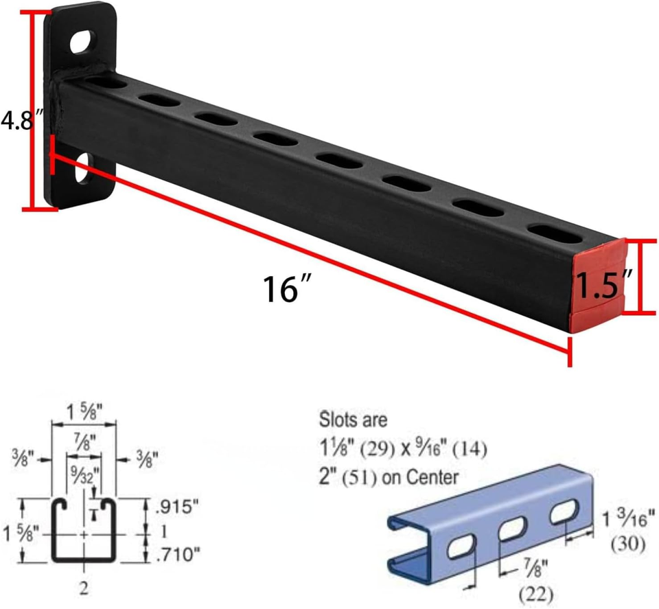 16" Length Steel Shelf Bracket,Display Bracket,Diy Projects,Metal Strut ...