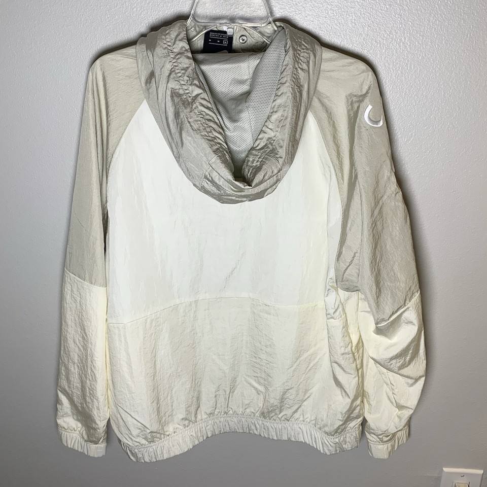 New Nike Sportswear Double Swoosh White Cream Windbreaker Jacket Size ...