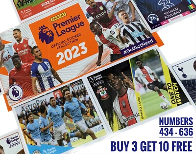 Panini FOOTBALL 2023 Premier League 22/23 STICKERS, #434-636, Buy 3 Get ...