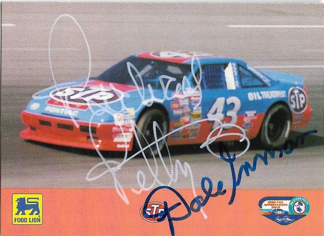 Dale Inman Richard Petty dual-signed 1992 FOOD LION card NASCAR auto ...