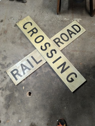 Vintage AUTHENTIC Railroad RAIL ROAD Crossing Cross Buck Sign 48" Long ...