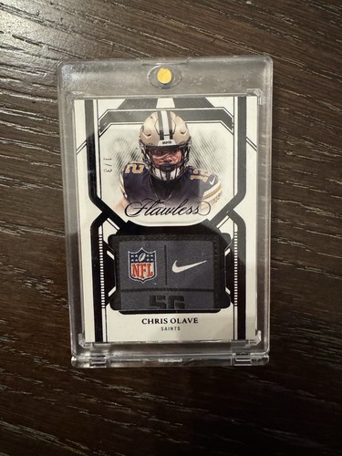 CHRIS OLAVE 2023 Flawless Laundry Tag NFL Shield Nike Swoosh Patch 1/3 ...