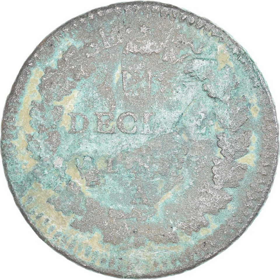 [#340862] Coin, France, Dupré, Decime, Paris, Refrappage du 2 décimes ...