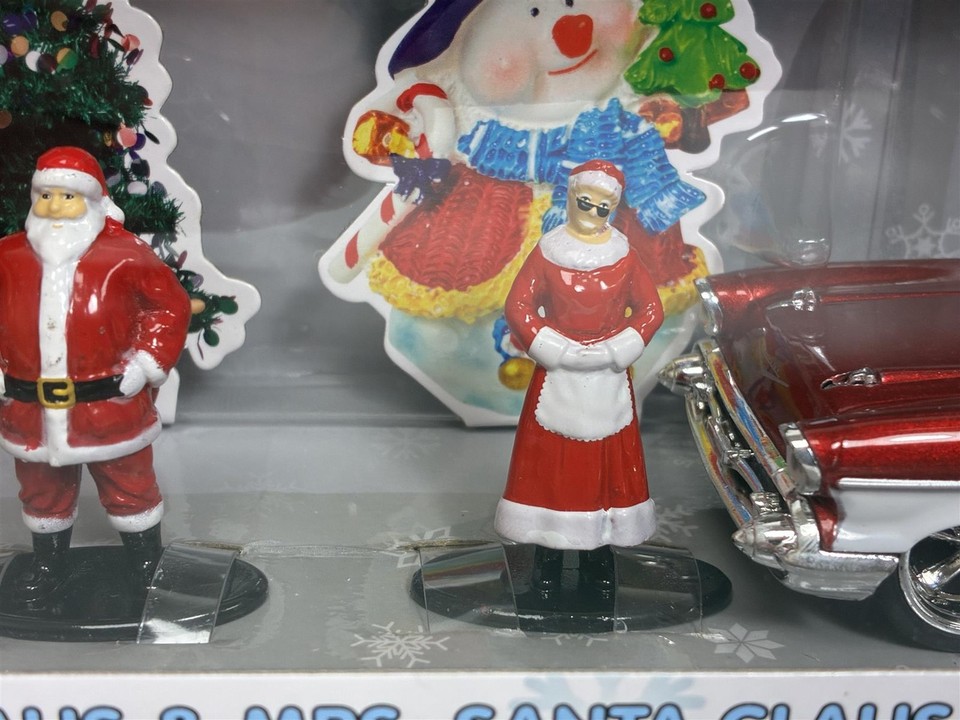 Mr Mrs Santa Claus Figure 2 Car Set Ford Pickup Chevy Bel Air 1:32 Jada ...
