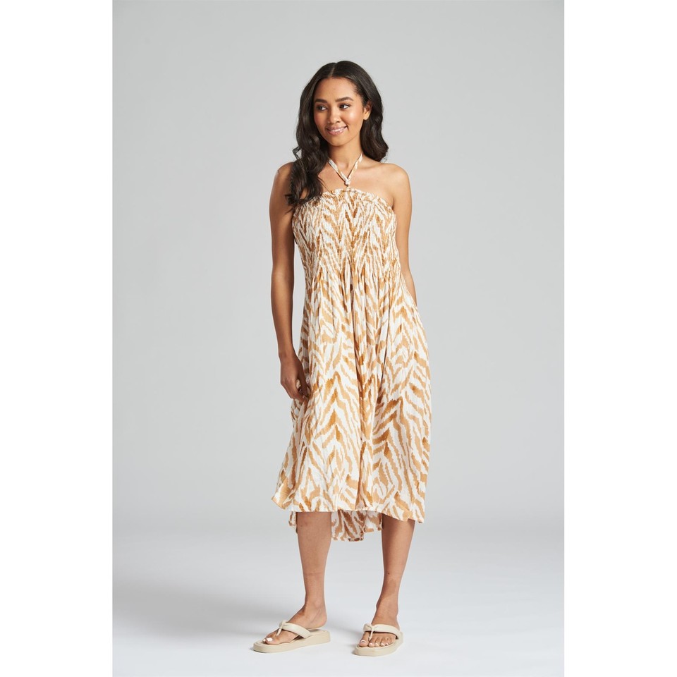 Womens Ladies Summer Beach 3 in 1 Bandeau Strapless Sun Dress Skirt ...