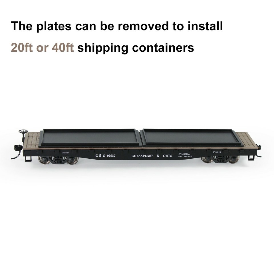 Evemodel Trains 1 Unit HO Scale 1:87 52ft Flat Car 52' Rolling Stock | eBay