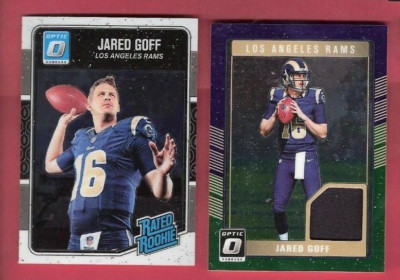 Jared Goff ROOKIE JERSEY CARD 2016 DONRUSS OPTIC RATED ROOKIE CARD ...