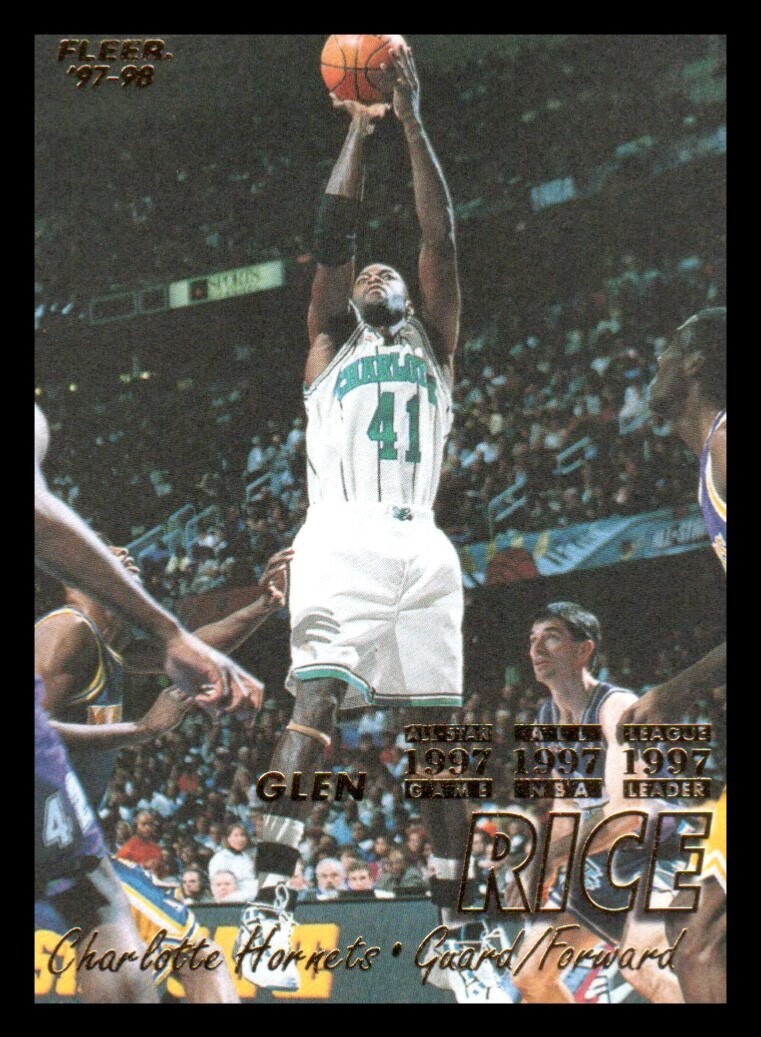 1997-98 Fleer Glenn Rice #205 NBA Basketball Charlotte Hornets | eBay