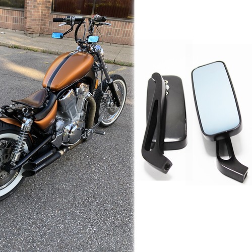 Rectangle Motorcycle Rear View Mirror For Harley Cruiser Bobber Chopper ...