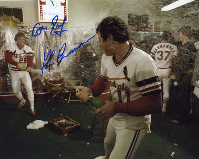 Glenn Brummer / Gene Roof 82 World Series Celebration Autograph 8x10 BB ...
