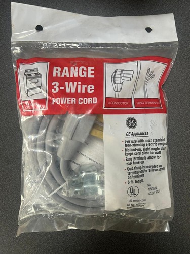 50 amp Range 3-Wire Power Cord, dryer power supply cord kit 6 ft | eBay