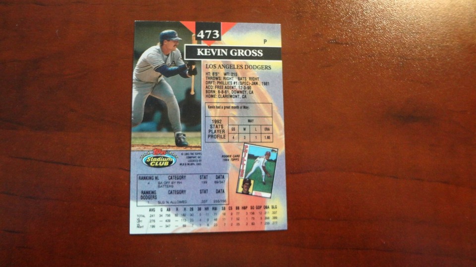 1993 TOPPS STADIUM CLUB # 473 KEVIN GROSS BASEBALL CARD | eBay