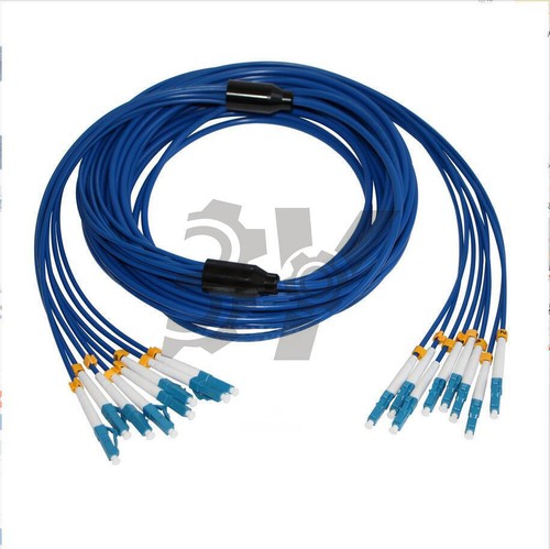 50M Indoor Armored LC-LC 8 Strand Single-Mode 9/125 Fiber Optical Patch ...