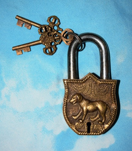 Germany Dog Padlock Brass Handmade Finish Heavy Safety Door Lock For 2 ...