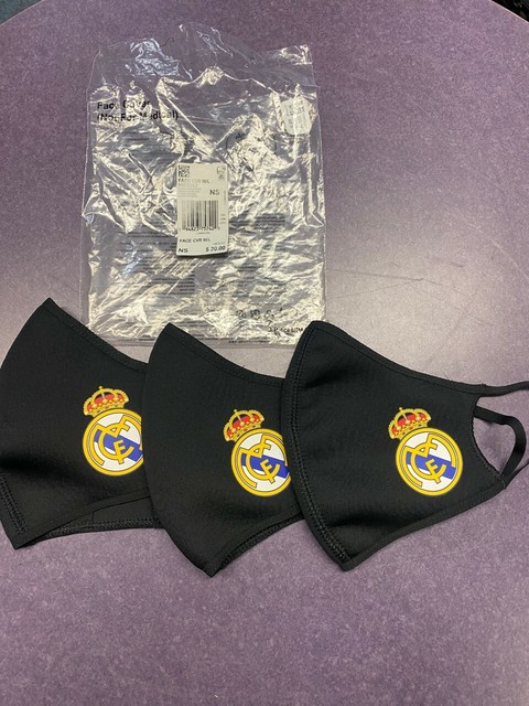 Unisex Adidas Football Real Madrid Face Covers Face Mask Black M/L 3 ...