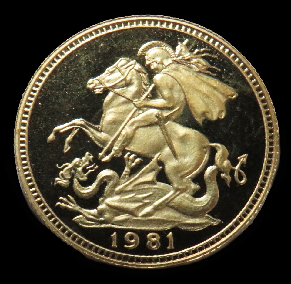 1981 GOLD GREAT BRITAIN PROOF SOVEREIGN WEDDING LADY DIANA & PRINCE ...