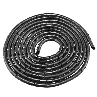 10mm Flexible Spiral Tube Cable Wire Wrap Computer Manage Cord 9M ...
