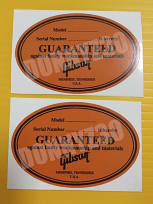 Repro Gibson Orange Memphis Guitar Label Sticker Grohl DG335 ES335 ...