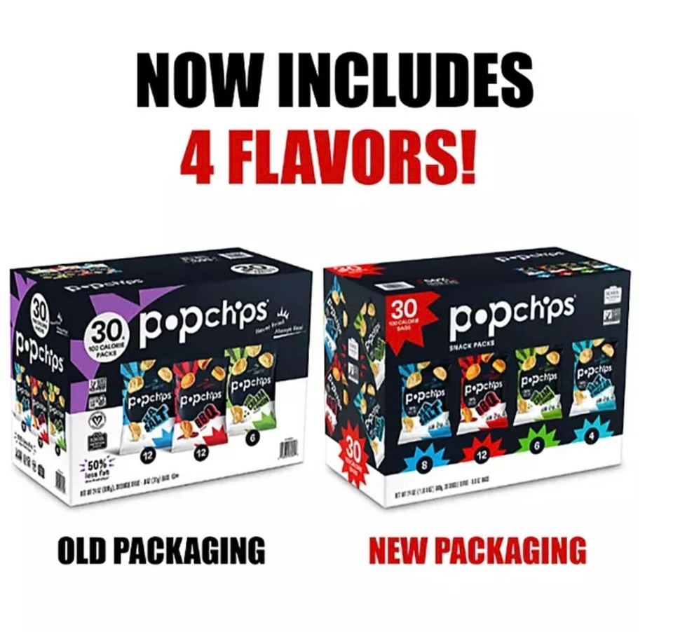 30 PACK - Popchips Variety Box (0.8 oz.) FRESH!! FREE SHIP!! | eBay