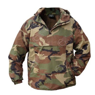 Woodland Camo Combat Anorak - Pullover Smock Hooded Fleece Winter ...