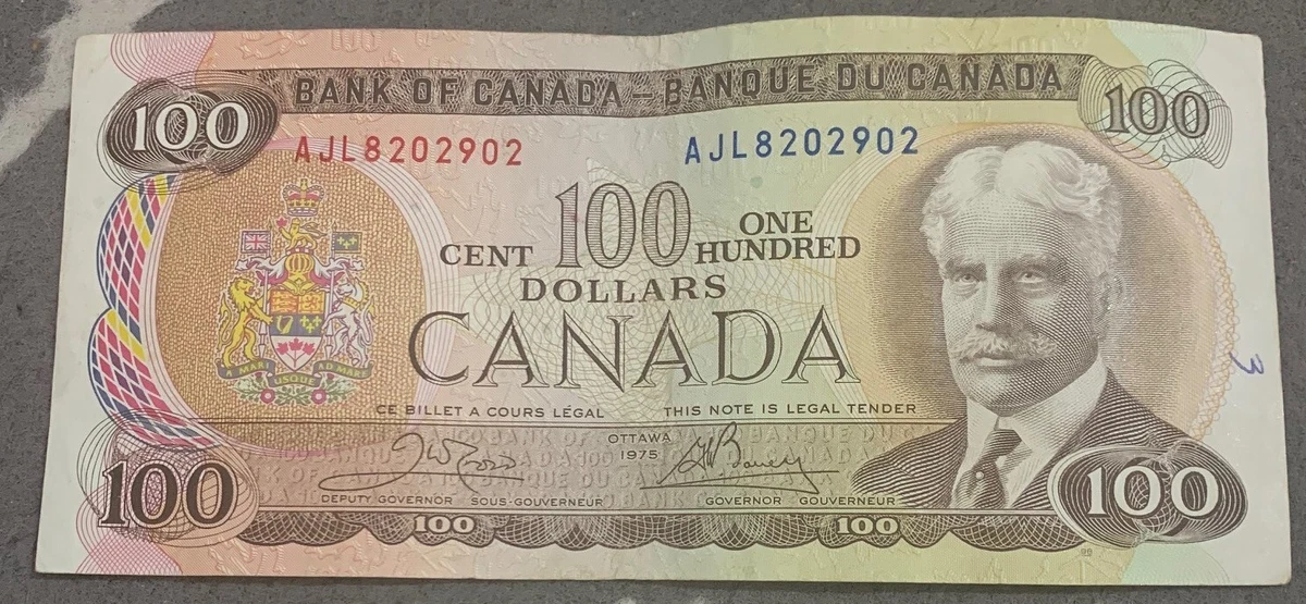 Canadian 100 Dollar Bill