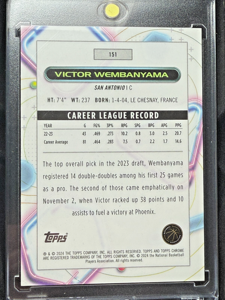 VICTOR WEMBANYAMA 2023-24 TOPPS CHROME COSMIC ROOKIE 1/1 SUPERFRACTOR ...