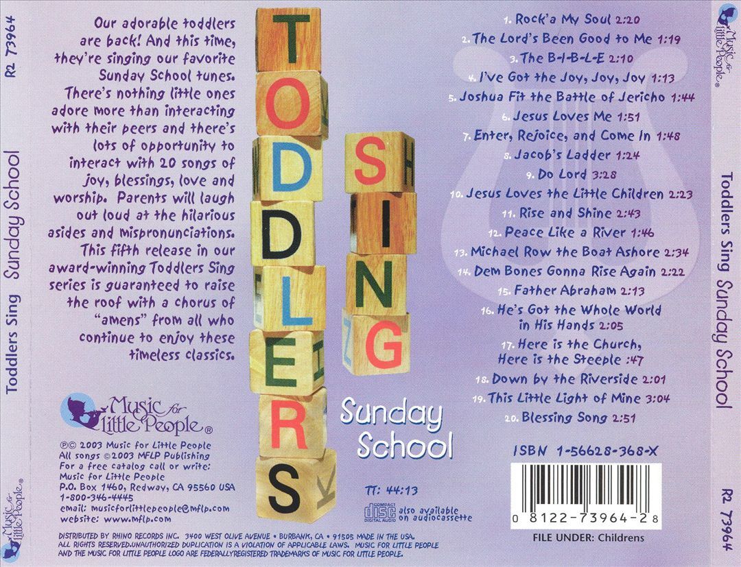 MUSIC FOR LITTLE PEOPLE CHOIR - TODDLERS SING SUNDAY SCHOOL NEW CD ...